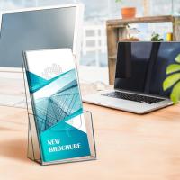 China Table Top Acrylic Display Holder For Poster Acrylic Brochure Holders for sale