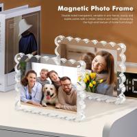 China Double Sided Acrylic Photo Frame Clear Frameless With Magnetic Desktop Transparent for sale