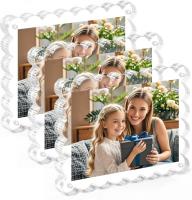 China Double Sided Acrylic Photo Frame Clear Frameless With Magnetic Desktop Transparent for sale