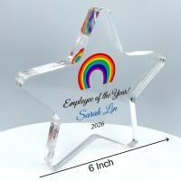 China 25mm Thick Star Acrylic Award Plaques Custom Crystal Perspex Trophies For Recognition Achievement for sale