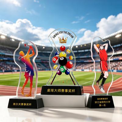 China Acrylic Awards Engraved Custom Acrylic Trophy Display Stand And Decorative Ornament for sale