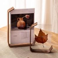 China Solid Rustic Photo Wooden Acrylic Stand With Walnut Wood Base For Tabletop Or Desktop Display for sale