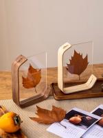 China Solid Rustic Photo Wooden Acrylic Stand With Walnut Wood Base For Tabletop Or Desktop Display for sale