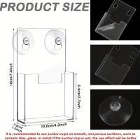 China 4 Inch Wall Mount Acrylic Brochure Holder With Suction Cups Clear Pamphlet Flyer for Office Reception for sale