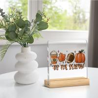 China 4x4 Inch Scratch Resistant Wooden Acrylic Stand With Tabletop Mounting For Home And Office Decor for sale
