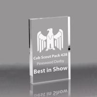 China Plexiglass Awards Acrylic Trophy Awards With/Without Stand Transparent for sale