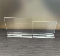 China Customize Double Sided Acrylic Holder Display Strong Advertising Table Deck Card Restaurant Transparent Crystal for sale