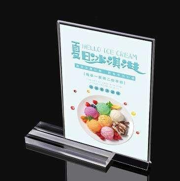 China Customize Double Sided Acrylic Holder Display Strong Advertising Table Deck Card Restaurant Transparent Crystal for sale