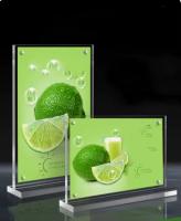 China Acrylic Picture Frame Holder Double Sided Transparent T Shaped Table Pull Out Plexiglass Sign Holders for sale