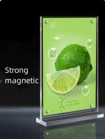 China Acrylic Picture Frame Holder Double Sided Transparent T Shaped Table Pull Out Plexiglass Sign Holders for sale