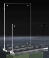 China Acrylic Picture Frame Holder Double Sided Transparent T Shaped Table Pull Out Plexiglass Sign Holders for sale