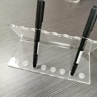 China Compact Clear Acrylic Pen Holder Display Multi Hole Tabletop Mount for sale