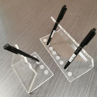 China Compact Clear Acrylic Pen Holder Display Multi Hole Tabletop Mount for sale