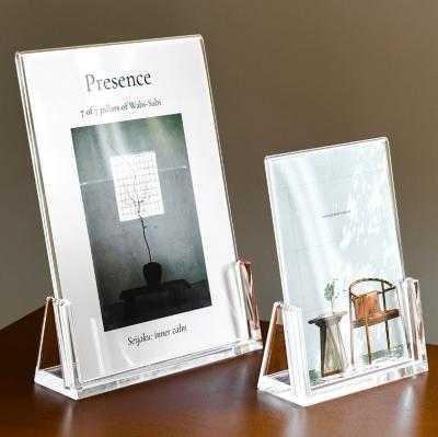 China 4X6 Inch Clear Acrylic Hoder Display Table Menu Sign Perspex Sign Holder for sale