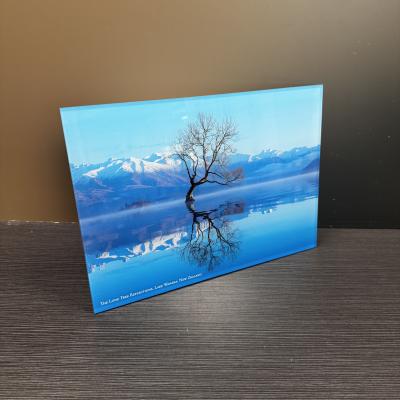 China Clear Solid Acrylic Photo Block Frame Square For Tabletop Perspex Photo Block for sale