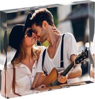 China Clear Custom Acrylic Block Photo Frame Rectangular Shape Tabletop Mounting Type for sale