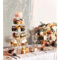 China 6-layer Circular Acrylic Transparent Paper Cupcake Stand Wedding and Birthday Display Stand for sale