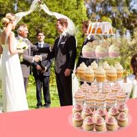 China 6-layer Circular Acrylic Transparent Paper Cupcake Stand Wedding and Birthday Display Stand for sale