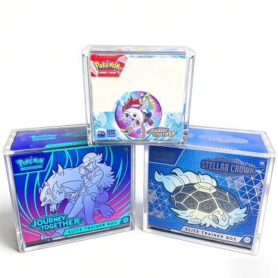 China Acrylic Display Box for PKMN ETB Game Cards Magnetic Dustproof Customizable for sale