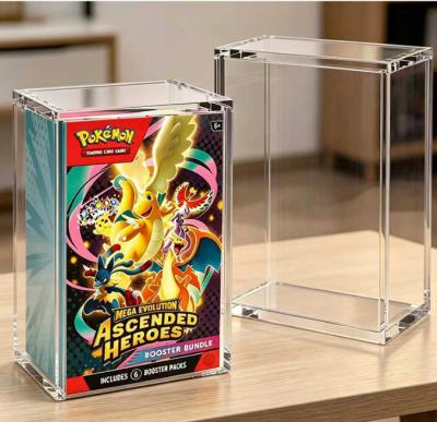 China Magnetic Dustproof Acrylic Display Box with Customized Size and Color for PKMN TCG ETB Premium Collection Acrylic Display Case for sale