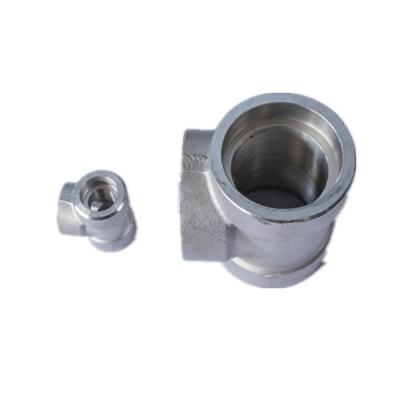 China ASME B16.11 High Pressure Steel Pipe Fittings 304L 316L Socket Weld Tee 3000# 6000# 9000# for sale