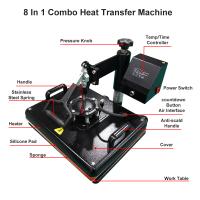 China KECAI Manual 29*38 / 38*38cm 8 in 1 Combo Heat Transfer Printing Machine Slide Rail Heat Press Sublimation Machines for sale