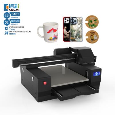 China KECAI Factory Cheap Wholesale Price Touch Screen 6090 UV Flatbed Inkjet Printer for Mug Phone case Wood Digital Printing Machine for sale