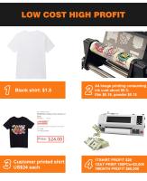 China High Quality A3/A4 Dual Printhead 30CM New Direct Print Logo Printing Clothing 1-Year Warranty DTF Printer for sale