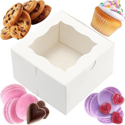 China Square Custom Bakery Boxes Personalized Cake Boxes Durable Cardboard With Window for sale