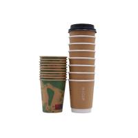 China Kraft Recyclable Paper Cups Personalised Takeaway Coffee Cups OEM Brown Unbleached for sale
