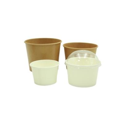China White Ice Cream Paper Cup OEM Leak Resistant 6oz 8oz 10oz With Lid for sale