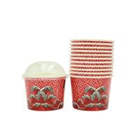 China Custom Disposable Paper Ice Cream Cups With Clear Dome Lid 15oz 450ml for sale