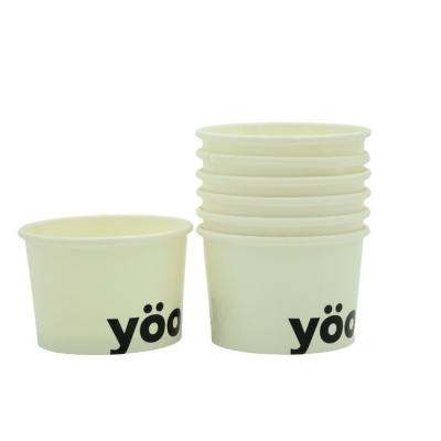 China 4 Oz Disposable Ice Cream Bowls White Eco Friendly Frozen Yogurt Cup for sale