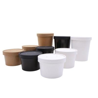 China Customized Food Grade Paper Salad Bowls With Lids Disposable Hot Bowls for sale