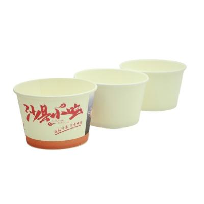 China PE Coated Disposable Hot Soup Bowls For Snacks Salads 32oz 1000ml White Paper Bowl for sale