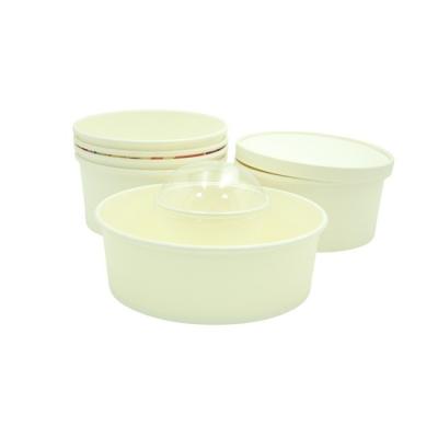 China 16oz 500ml Paper Soup Cup Food Grade Material PE Coated With Lids for sale