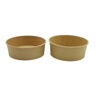 China Double Coated Disposable Paper Bowl 1500ml Take Out Packaging With Kraft Paper for sale