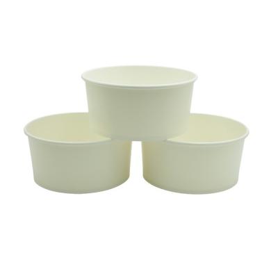 China 1800ml Disposable Paper Bowl Waterproof White Kraft Salad Bowl With Lid for sale