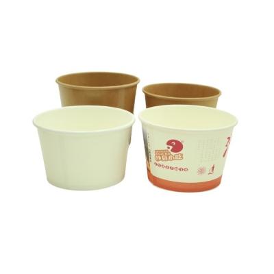 China Disposable Food Packaging Soup Paper Bowl 32oz White Cardboard Paper Noodle Box Take Out Food Container with Custom Logo for sale