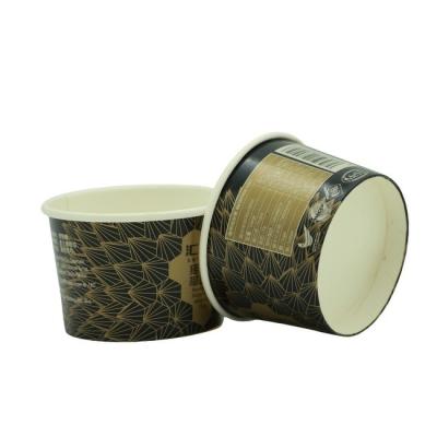 China Customized Ice Cream Cups Paper Disposable Sundae Bowls Kraft Paper Hot Cold Soup Snack Yogurt Dessert Small Cups for Ice Cream Baby Shower Party Supplies for sale