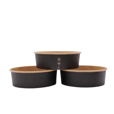 China Black Heavy Duty Paper Bowls for Ice Cream, Hot Soup, Salad, Dessert, Cereals, Food 32 oz Extra Large Paper Bowls Leak Proof Disposable Hot Soup Bowls Bulk Large Salads Bowls for sale