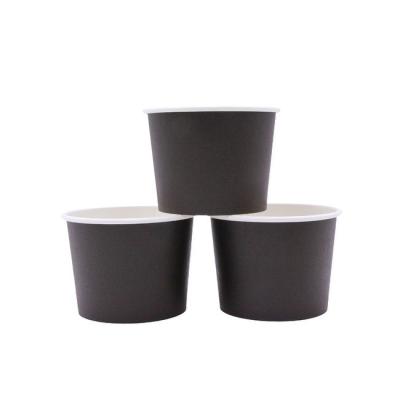 China 16oz Disposable Dessert Bowls, Ideal for Hot or Cold Food, Party Supplies Treat Cups for Sundae, Frozen Yogurt, Soup, Black Customized for sale