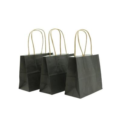 China OEM Black Paper Gift Bags for Small Business 8x4.25x10'' or Customized Paper Bags with Handles for sale