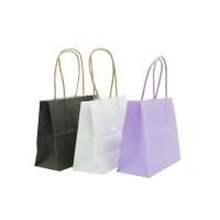 China White Kraft Paper Gift Bags with Handles for Small Business Retail Grocery Wedding Birthday Party favor for sale