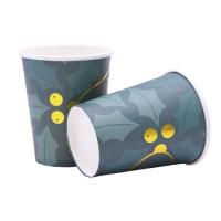 China Disposable Coffee Cups 8 oz Paper Coffee Cups with Gold Foil Printing for Hot & Cold Beverages for sale