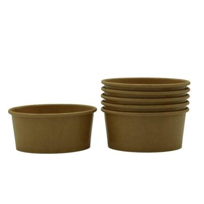 China 25 Oz Disposable Soup Salad Serving Bowls Kraft Paper Bowls with Lid To Go Food Container for Party Dessert Ice Cream Yogurt for sale