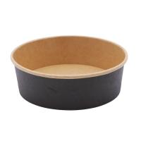 China 20OZ Black Disposable Dessert Bowls for Hot or Cold Food Paper Snack Containers for Sundae Frozen Yogurt Soup for sale