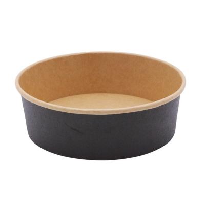 China 20OZ Black Disposable Dessert Bowls for Hot or Cold Food Paper Snack Containers for Sundae Frozen Yogurt Soup for sale