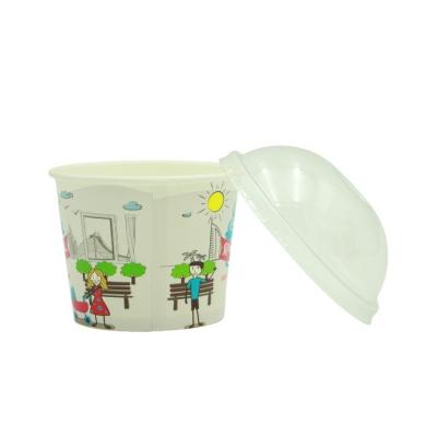 China Disposable Ice Cream Cups 8 Ounce Round Paper Bowls with Dome Lids for Ice Cream and Desserts for sale