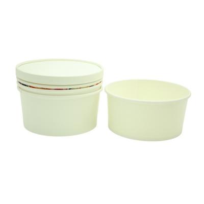 China 10 oz Customized Paper Food Containers with Vented Lids To Go Hot Soup Bowls Disposable Ice Cream Cups for sale